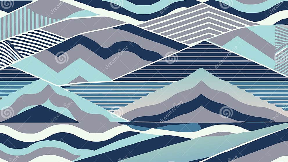 Abstract Geometric Mountain Pattern Background in Cool Tones Stock ...
