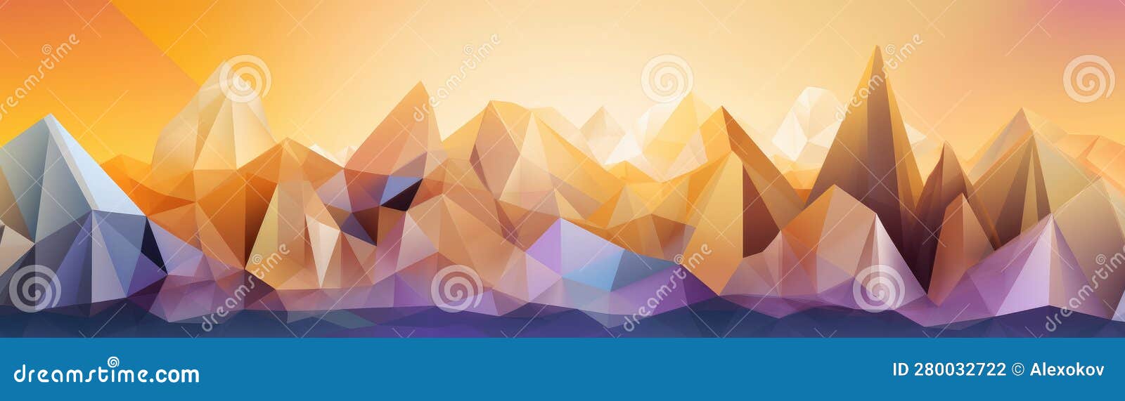 Abstract Geometric Mountain Range with Pastel Colors Gradient Digital ...