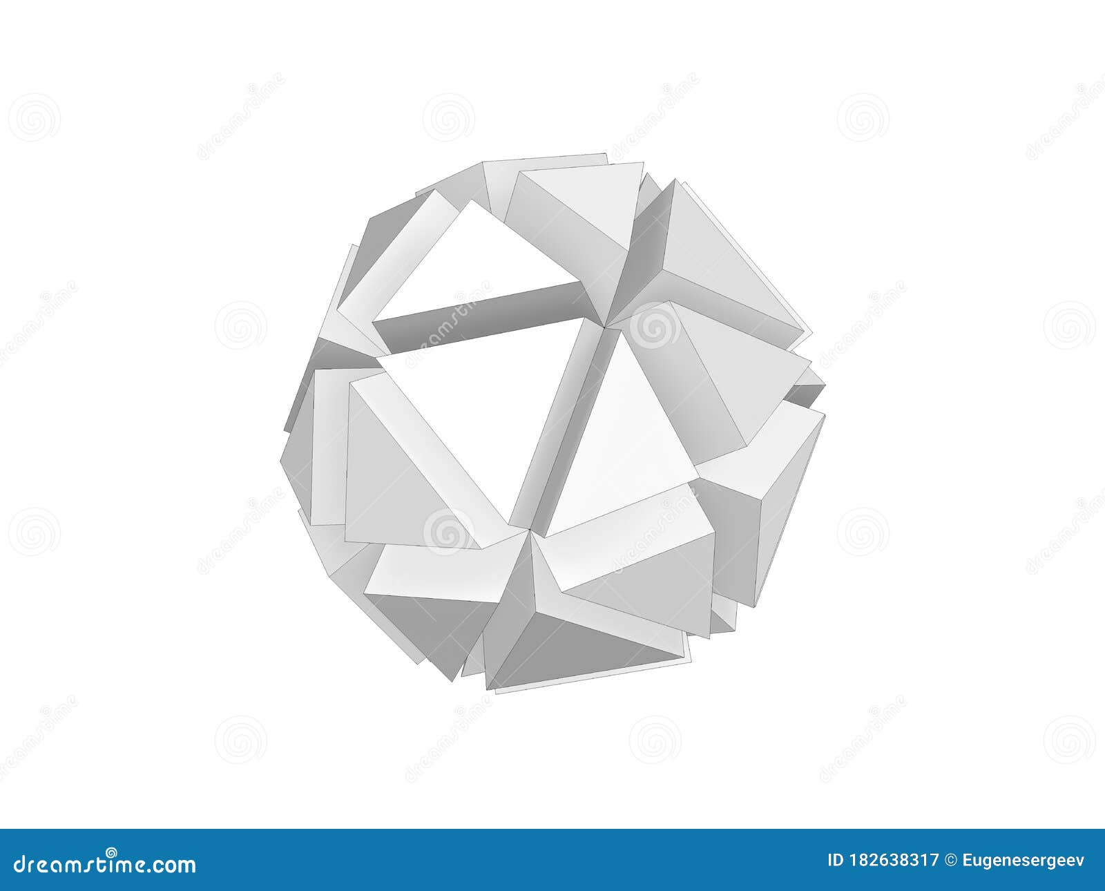 Abstract Geometric Object with Wire Frame Lines, 3 D Stock Illustration ...