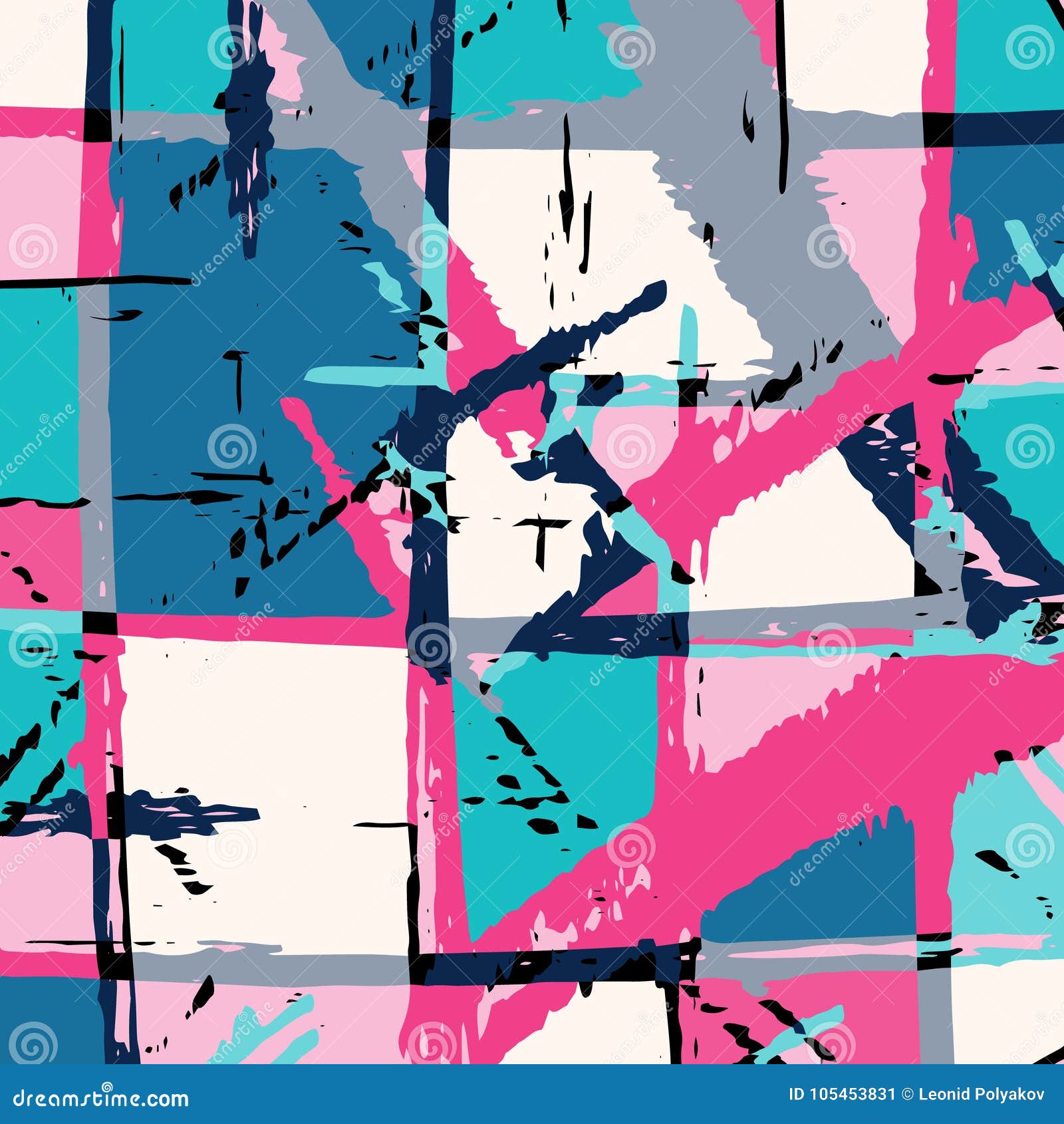 Abstract Geometric Objects Graffiti Grunge Effect Stock Vector ...