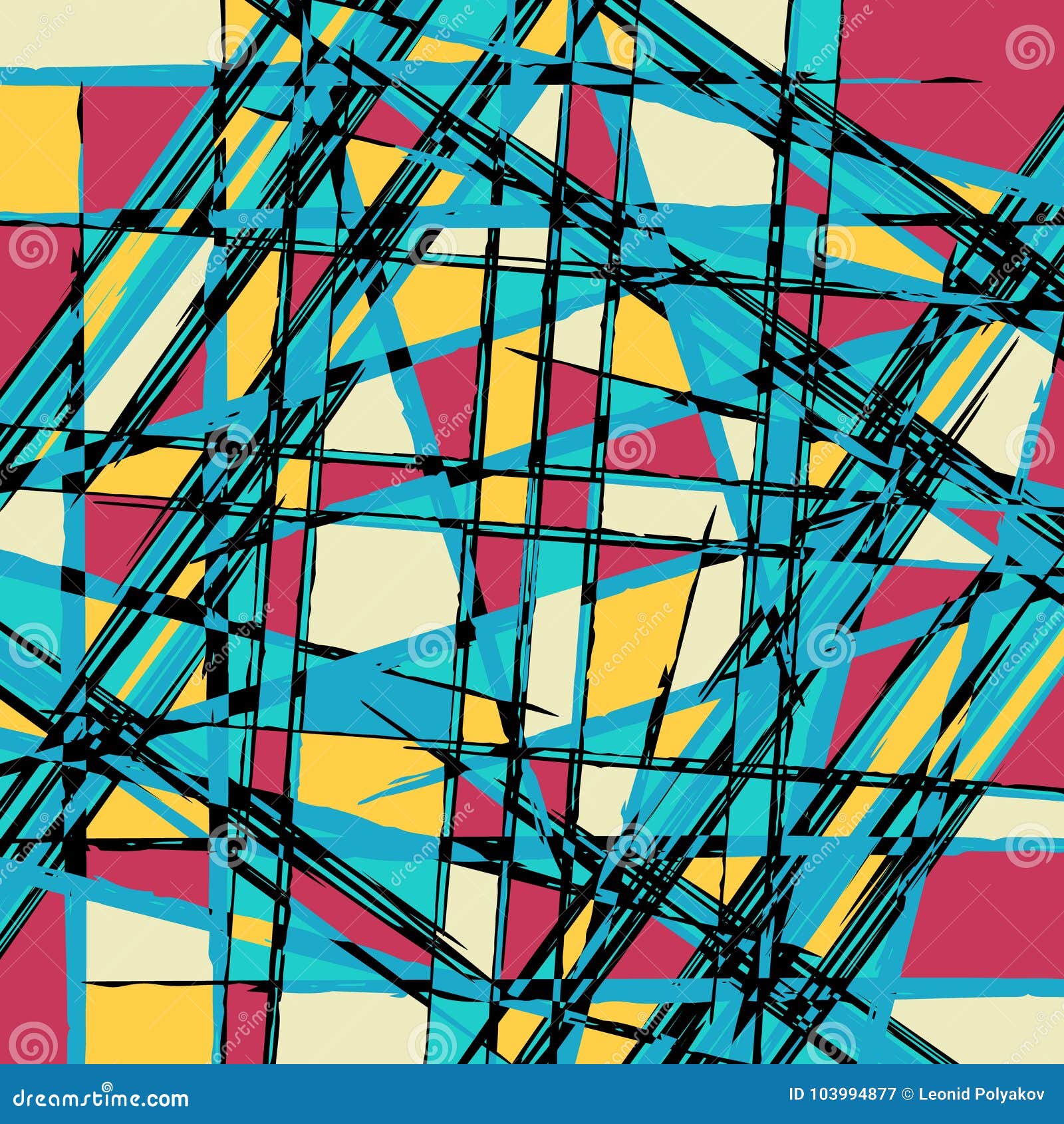 Abstract Geometric Objects Graffiti Grunge Effect Stock Vector ...