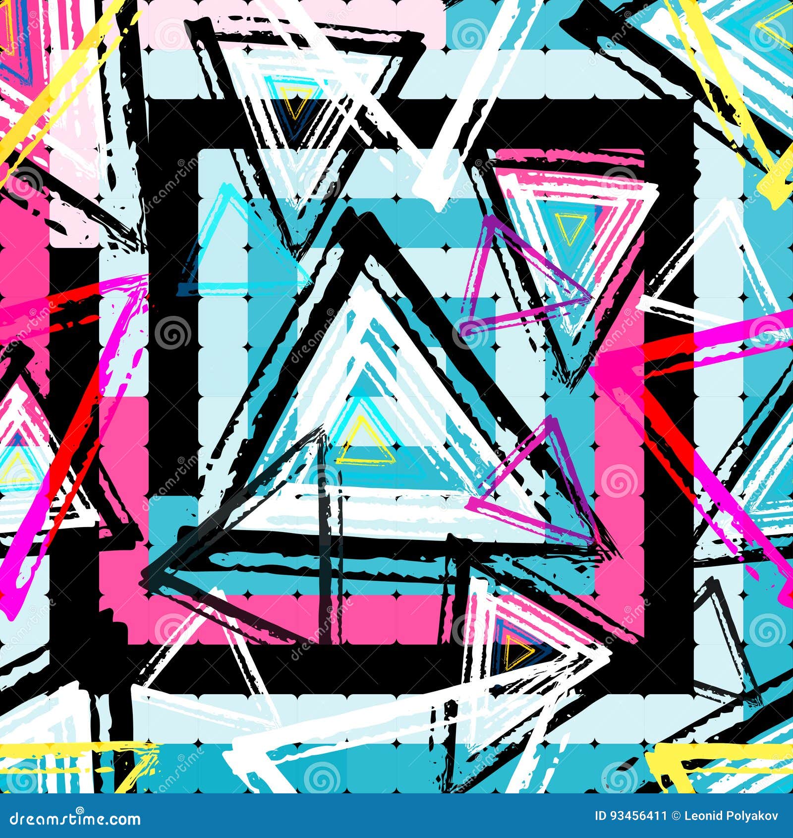 Abstract Geometric Objects Graffiti Grunge Effect Stock Vector ...