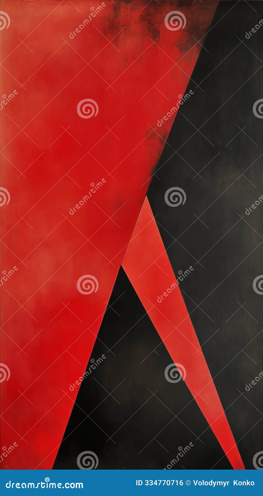 Abstract Geometric Painting with Red and Black Shapes Stock Photo ...