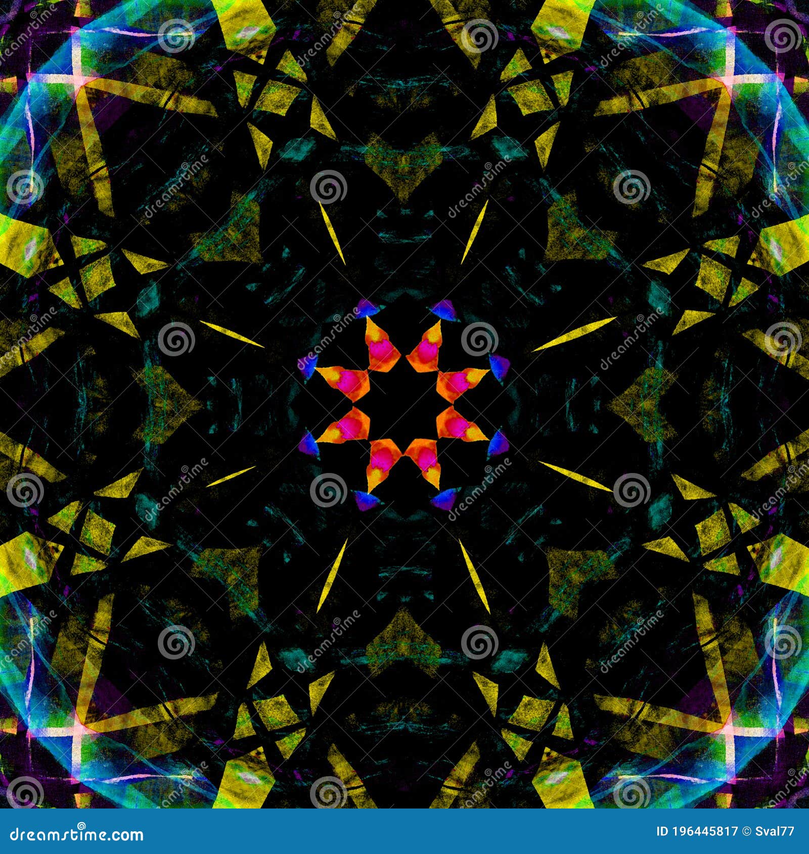 Abstract Geometric Pattern in the Ancient Style, Hand Drawn Artwork ...