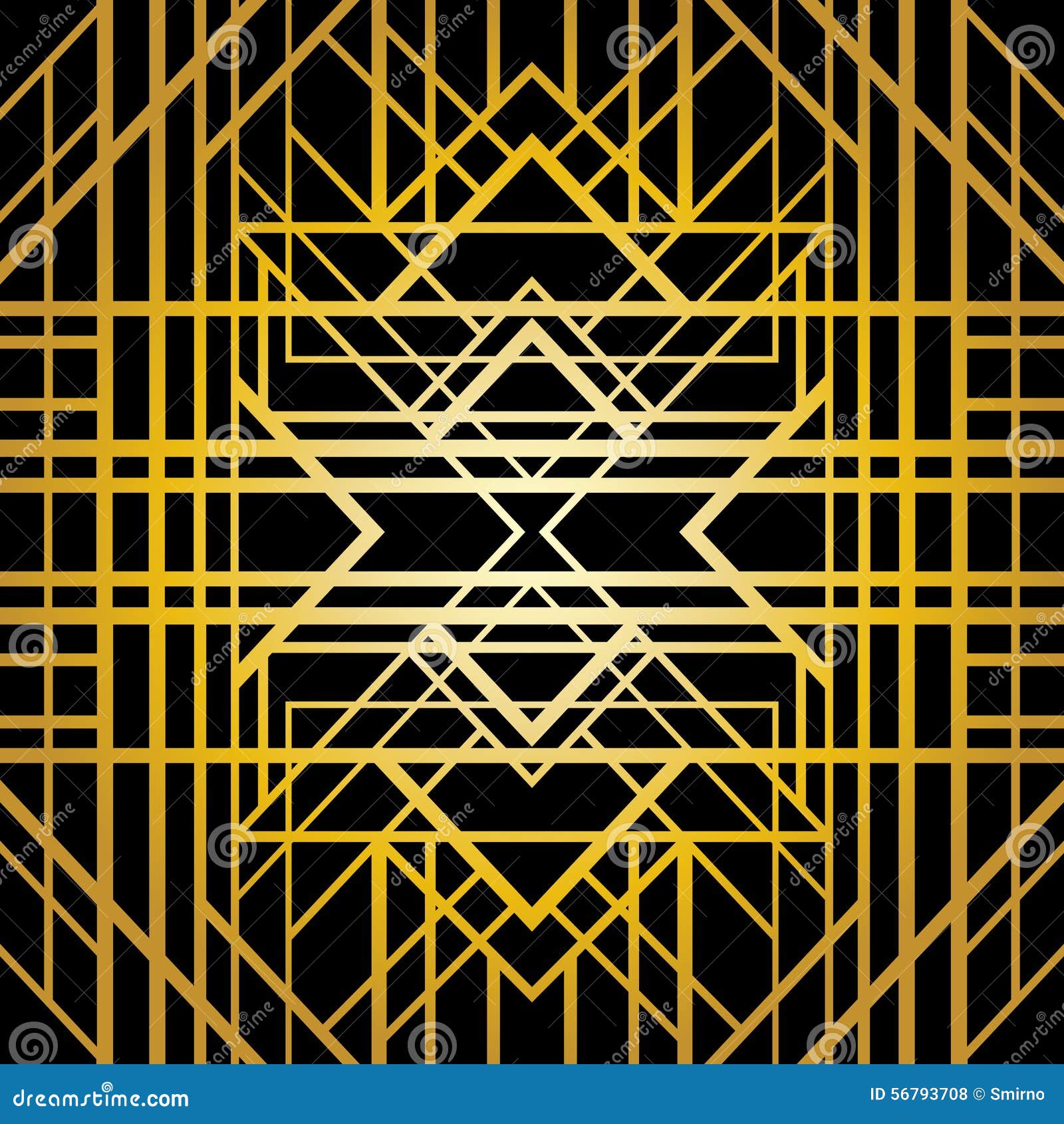 Abstract Geometric Pattern in Art-deco Style Stock Illustration ...