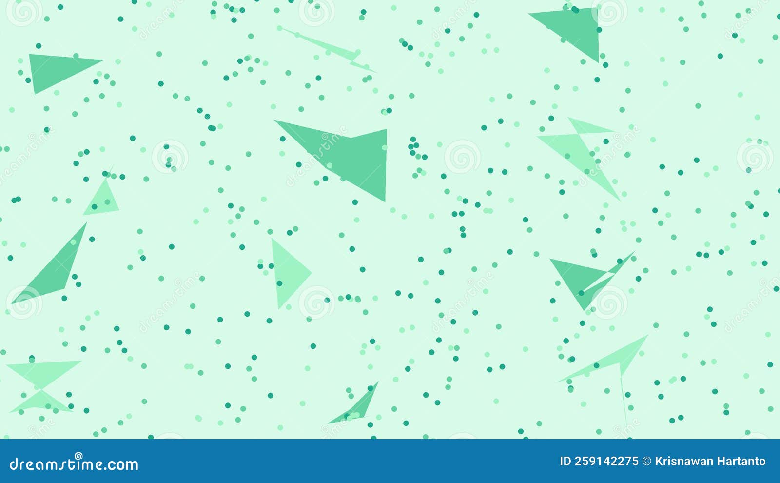 Abstract Green Geometric Pattern Background with Random Object Stock ...