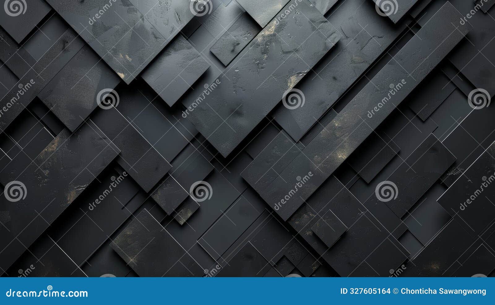 Abstract Geometric Pattern of Black Rectangular Blocks in a Diagonal ...