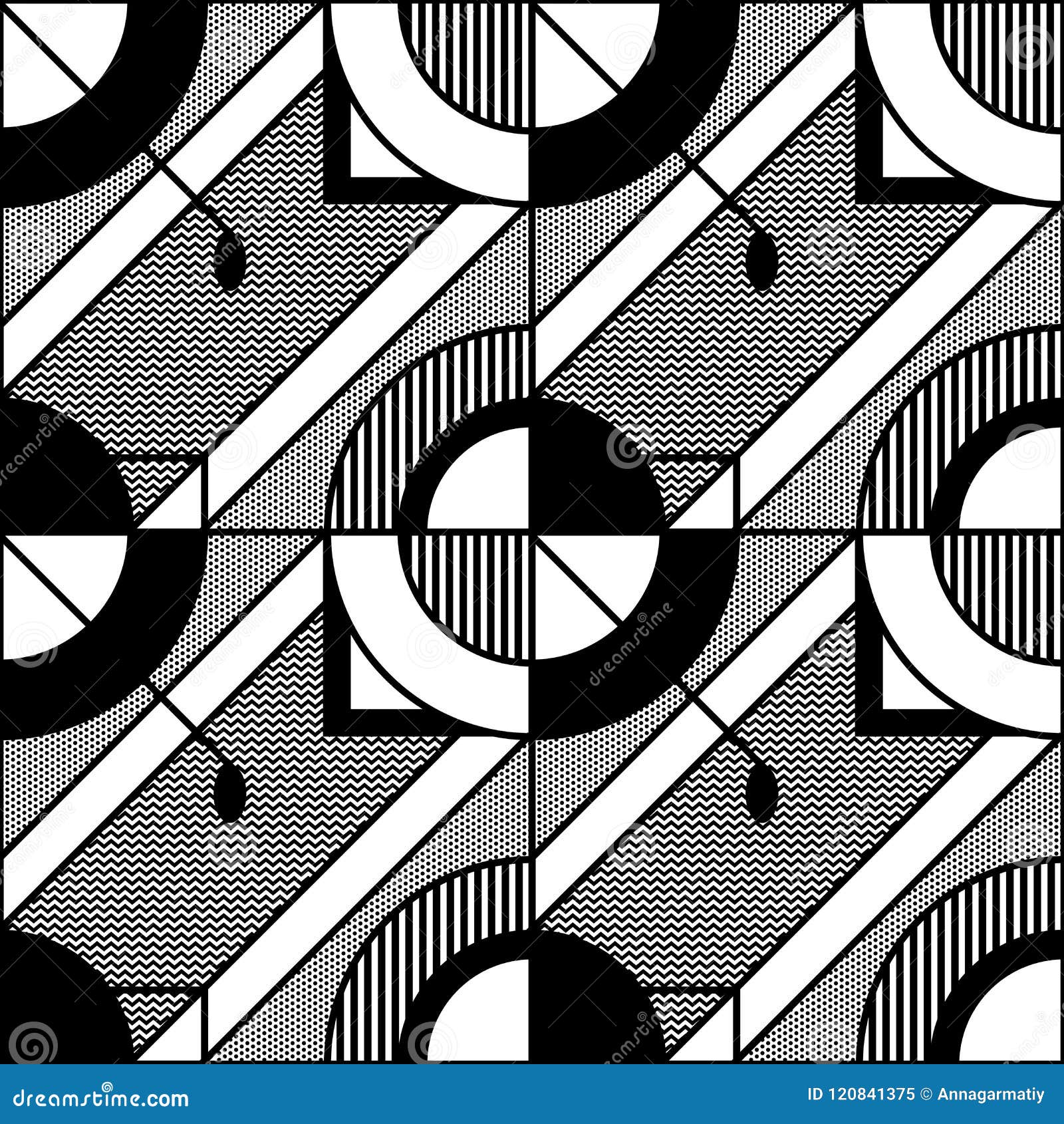 Abstract Geometric Pattern 7 Black and White Stock Vector ...