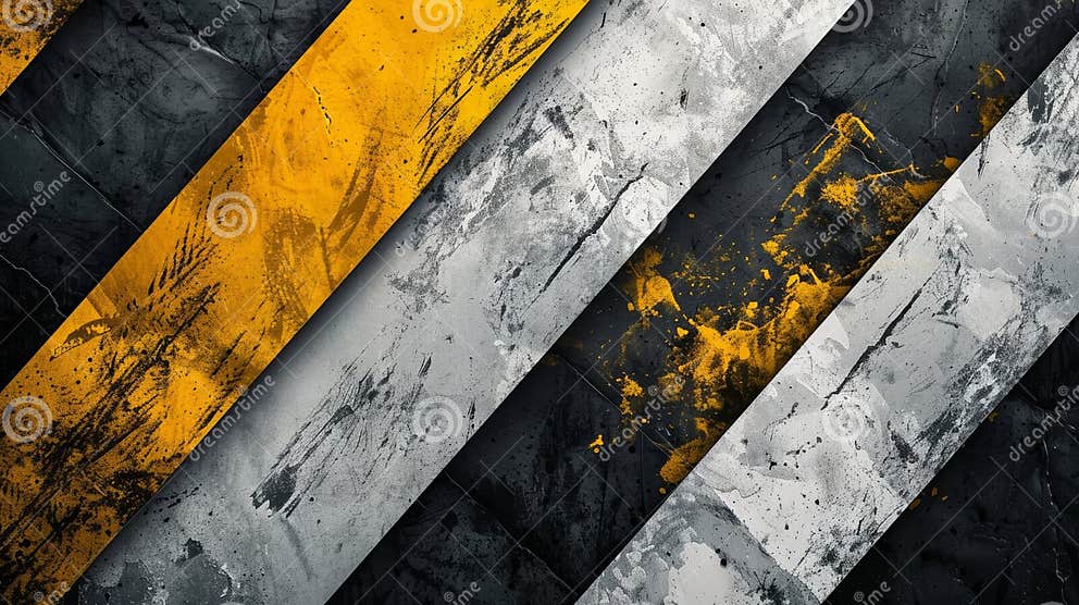 Abstract Geometric Pattern with Black, White, and Yellow Stripes on a ...