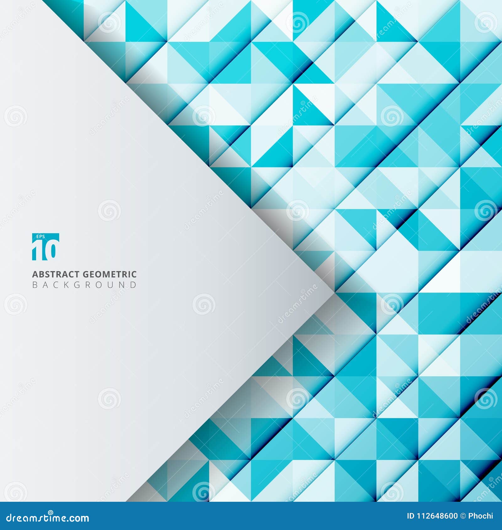 Abstract Geometric Pattern Blue Color Triangles with White Triangle Tab ...