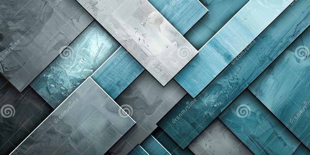 Abstract Geometric Pattern with Blue and Gray Panels. Generative Ai ...