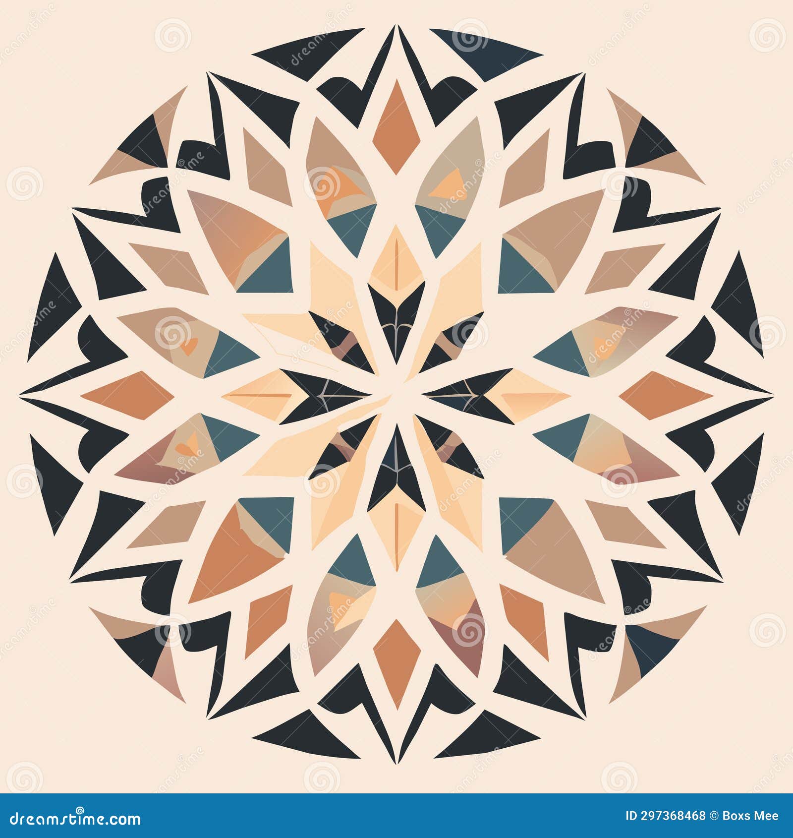 Abstract Geometric Pattern In Boho Style Hand Drawn Vector