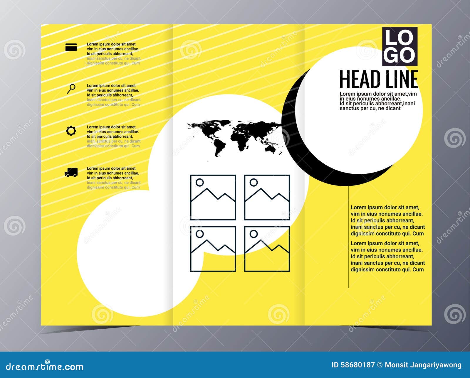 Abstract Geometric Pattern Brochure Design Template Vector Tri- Stock ...