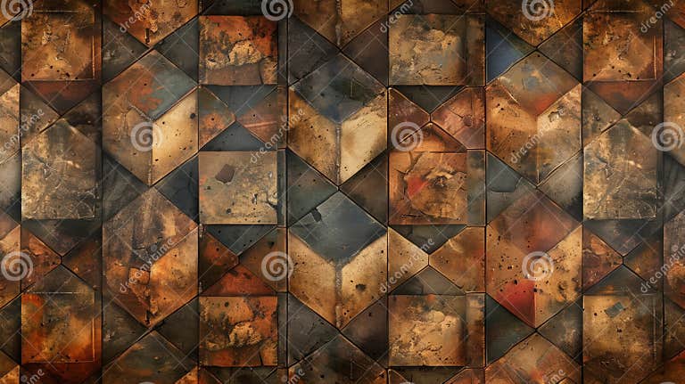 Abstract Geometric Pattern of Colorful Squares, Creating an Optical ...
