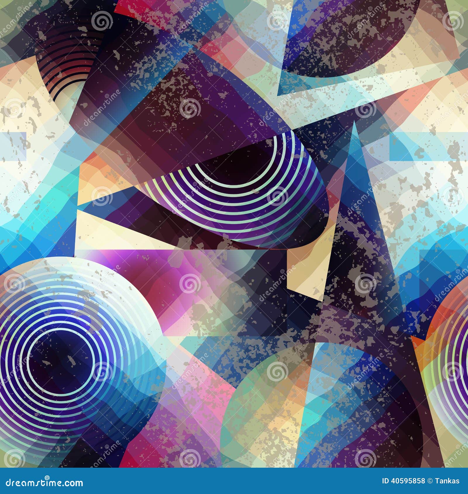 Abstract Geometric Pattern in Cubism Style. Stock Vector - Illustration ...