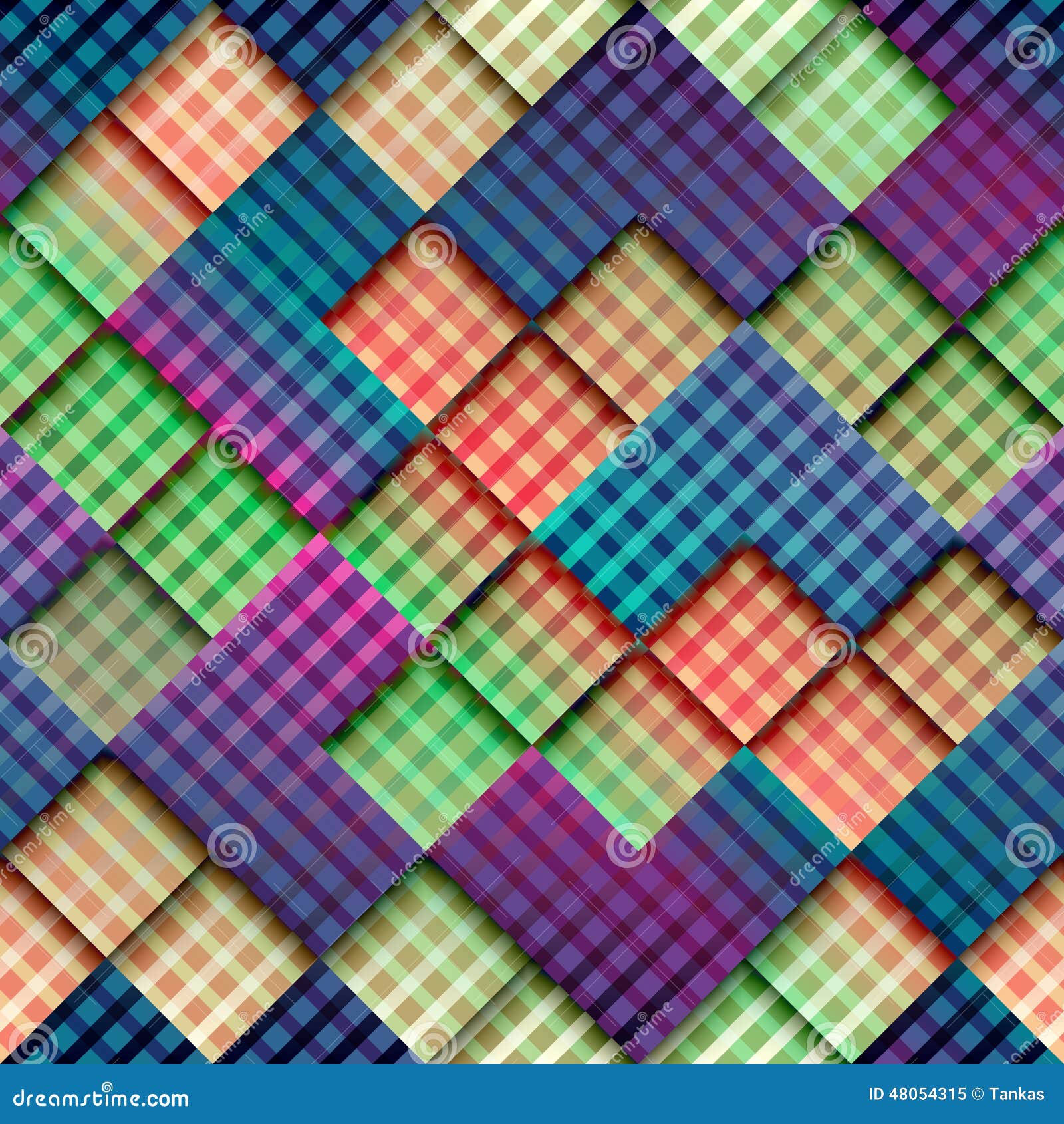 Abstract Geometric Pattern with Diagonal Plaid. Stock Vector ...