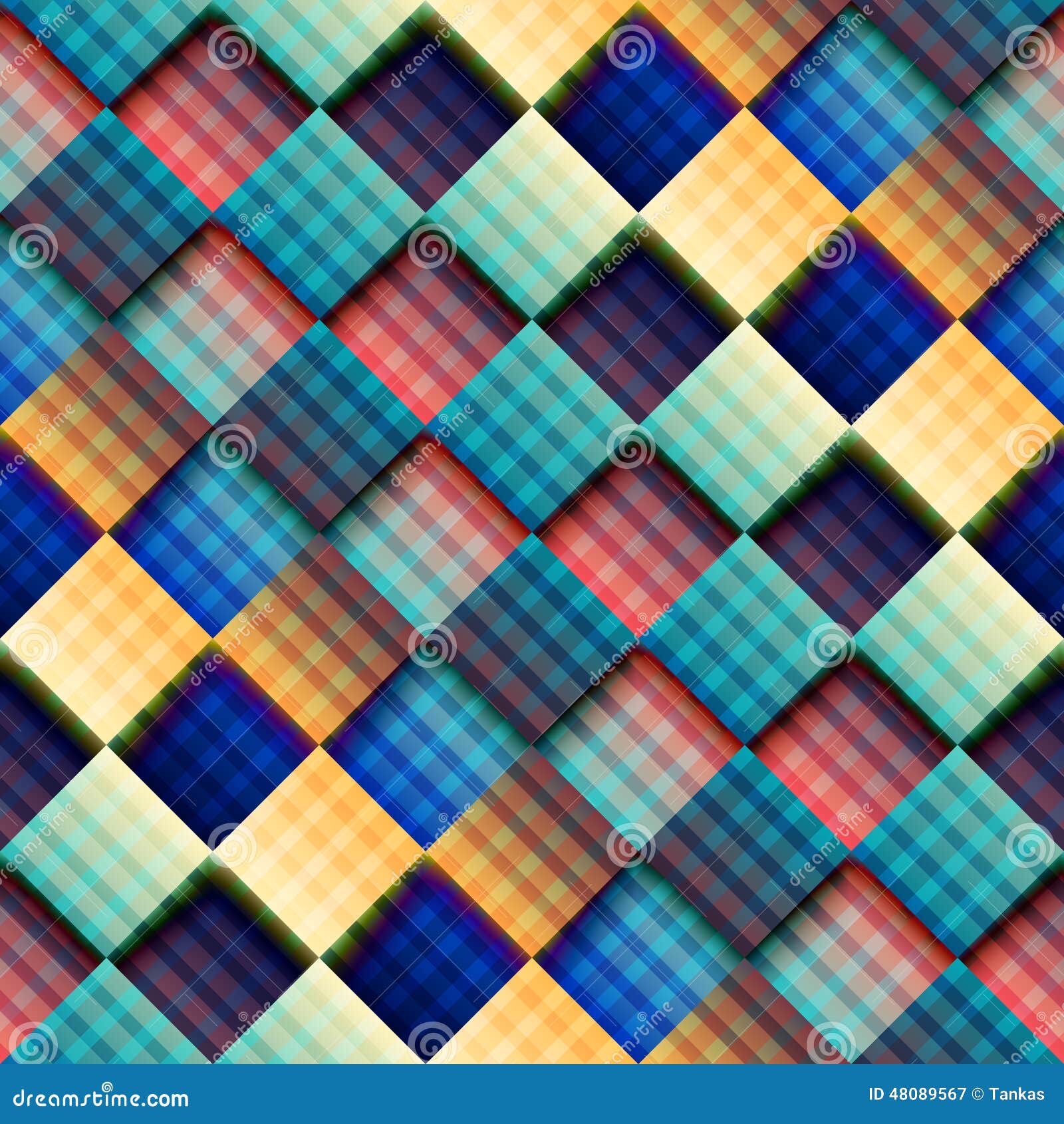 Abstract Geometric Pattern with Diagonal Plaid. Stock Vector ...