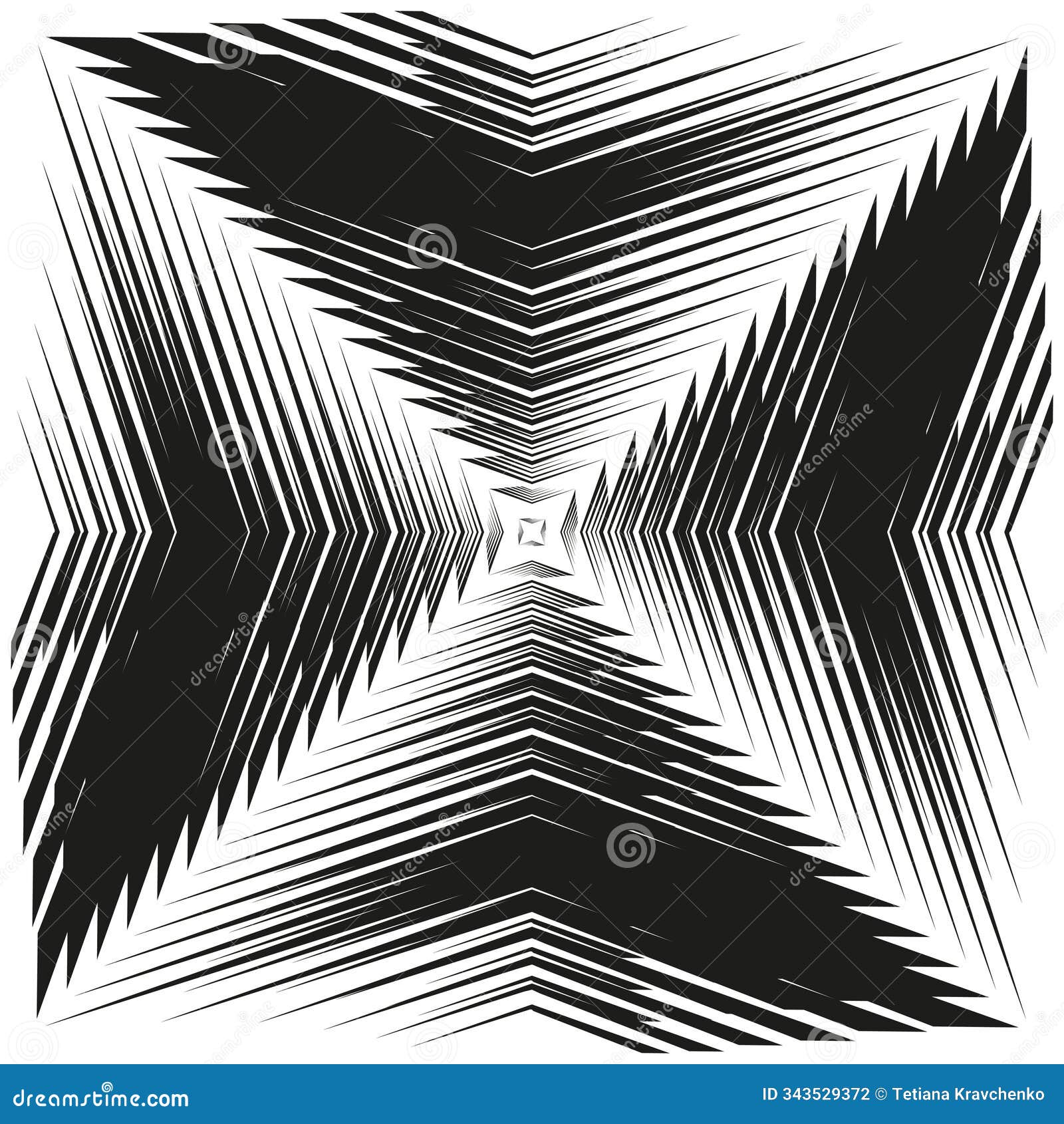 Abstract Geometric Pattern, Dynamic Vortex Effect, Black and White ...