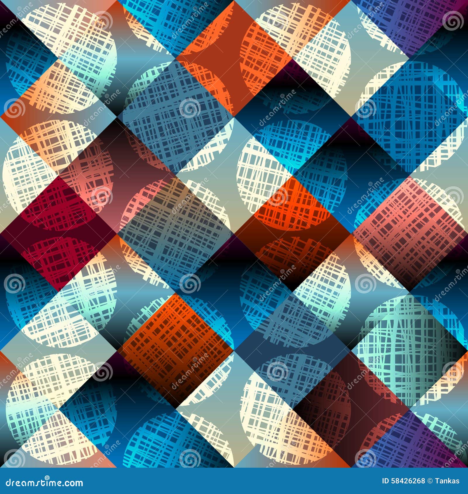 Abstract Geometric Pattern with Grunge Circles Stock Vector ...