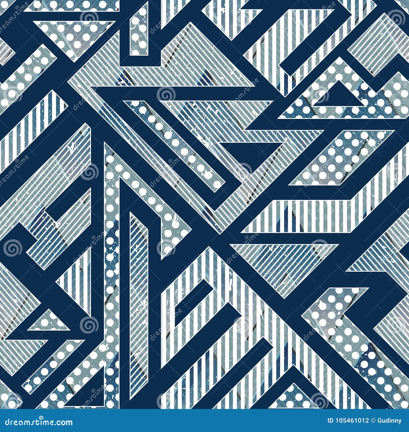 Abstract Geometric Pattern with Grunge Effect Stock Vector ...