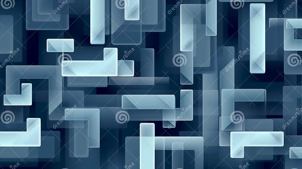Abstract Geometric Pattern: Interlocking Blue Rectangles Stock ...