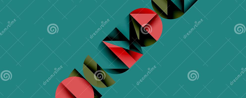 Abstract Geometric Pattern with Intersecting Circles and Triangles in ...