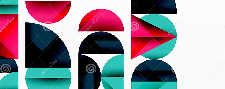 Abstract Geometric Pattern with Intersecting Circles and Triangles in ...