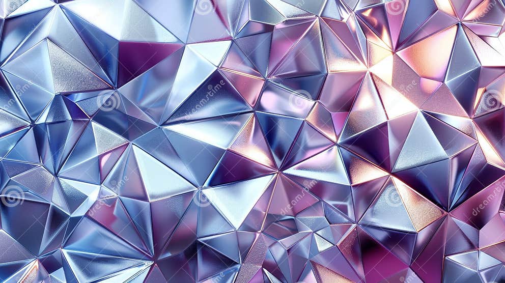 Abstract Geometric Pattern with Iridescent Blue and Purple Triangular ...