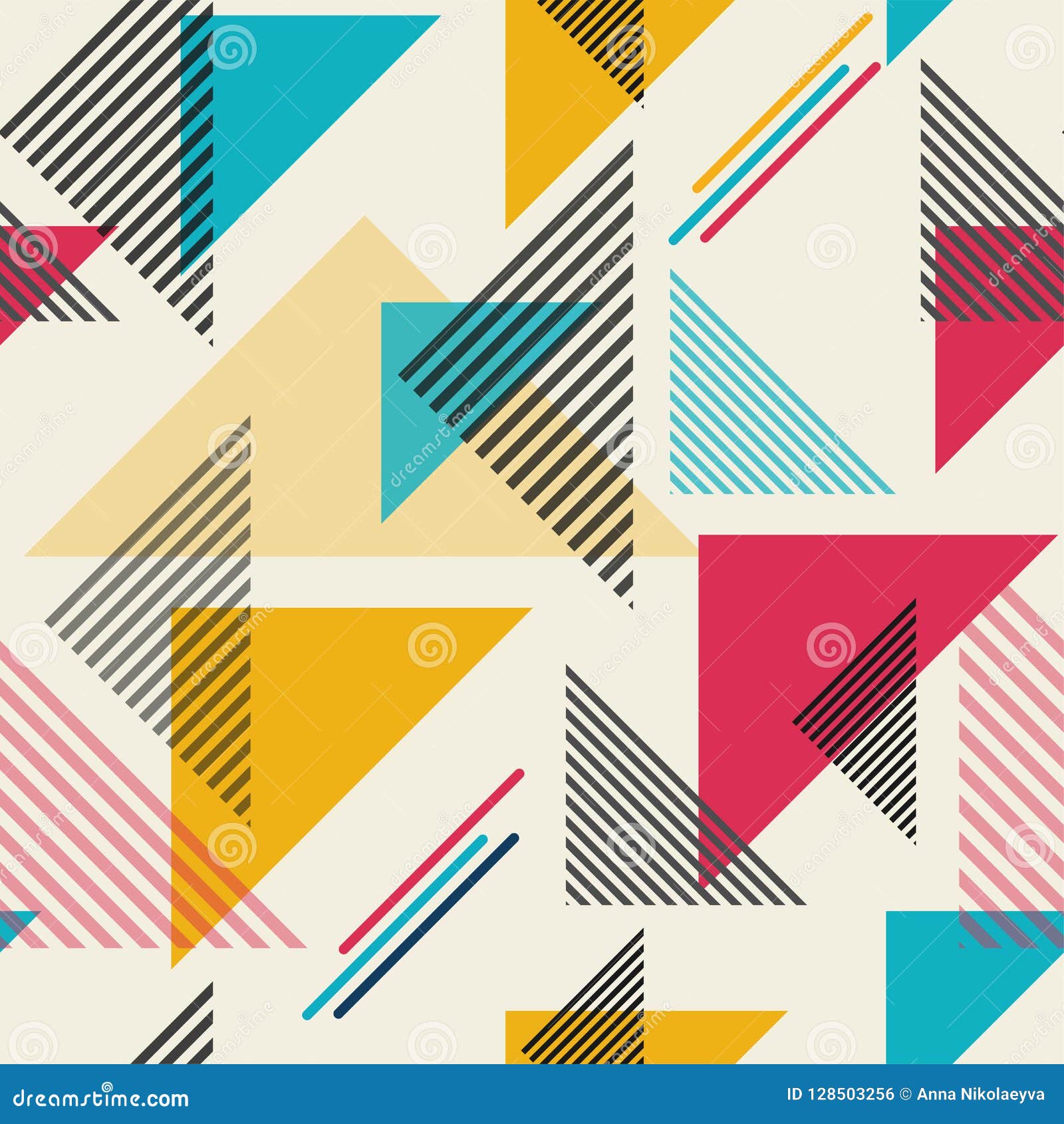 Abstract Geometric Pattern. Memphis. Seamless Stock Vector ...