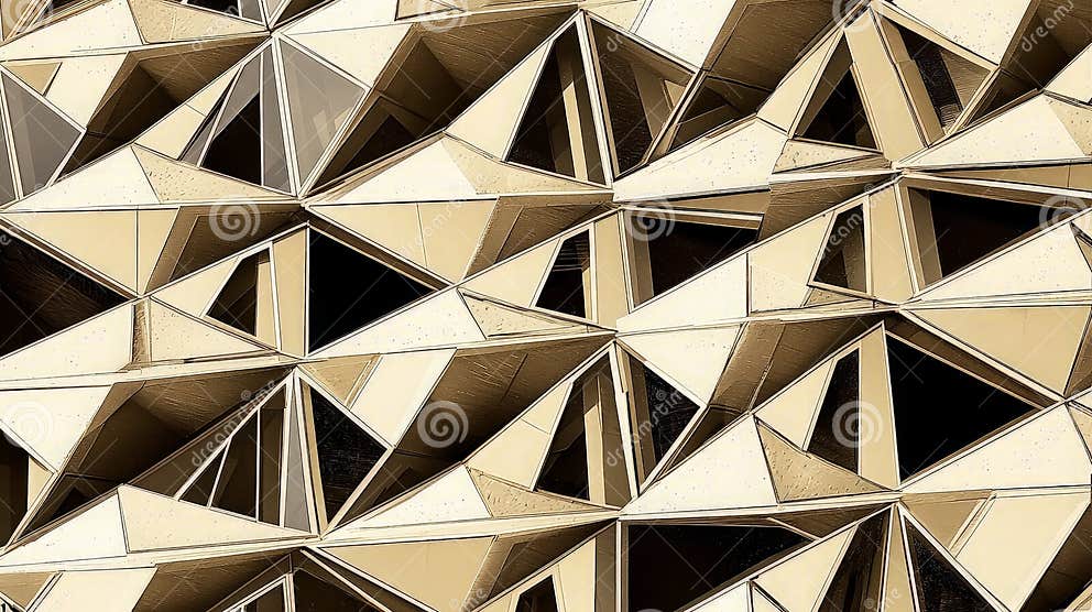 Abstract Geometric Pattern of a Modern Building Facade with Triangular ...