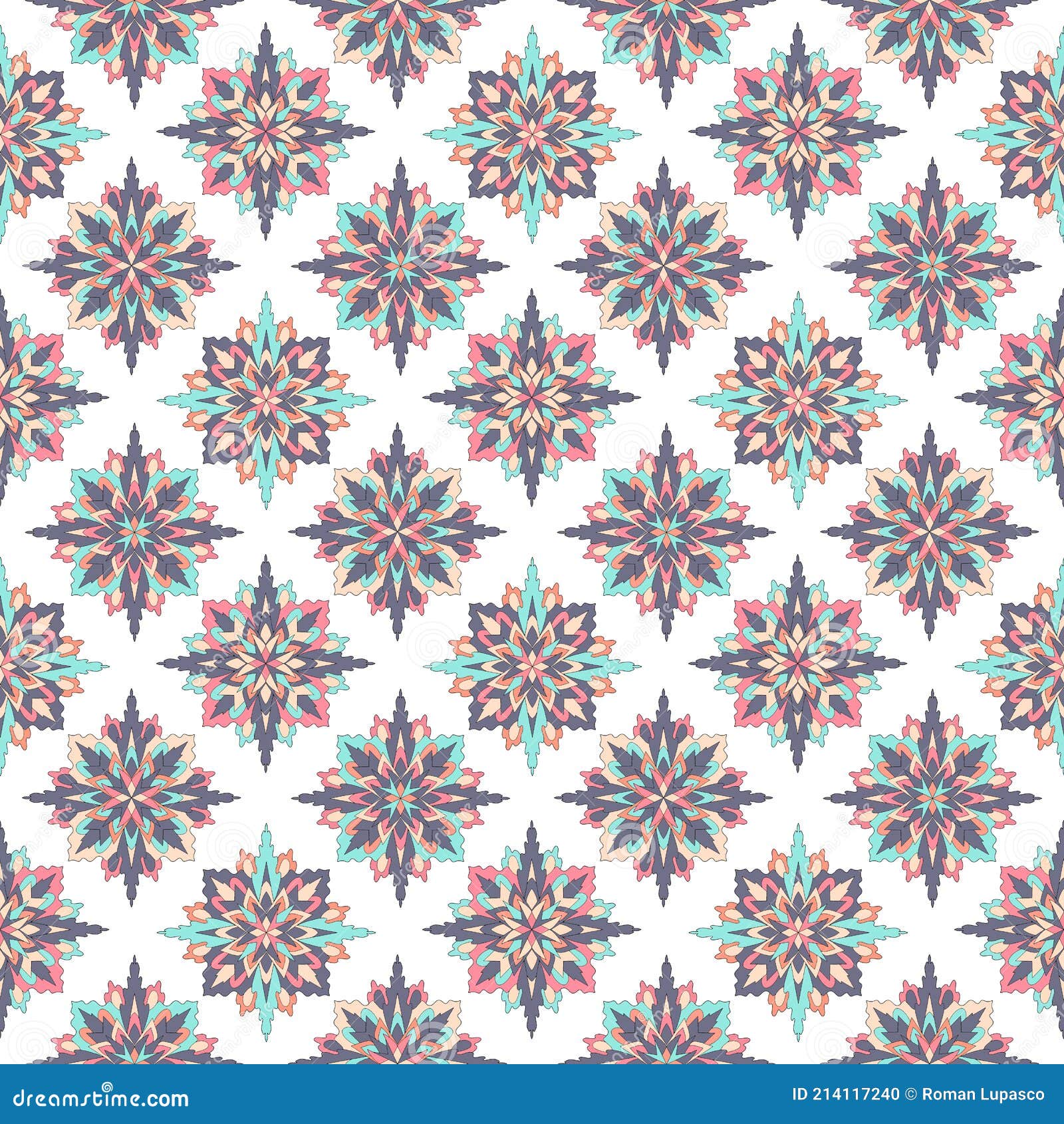 Abstract Geometric Pattern, Outline Hand Drawn Style Stock Vector ...