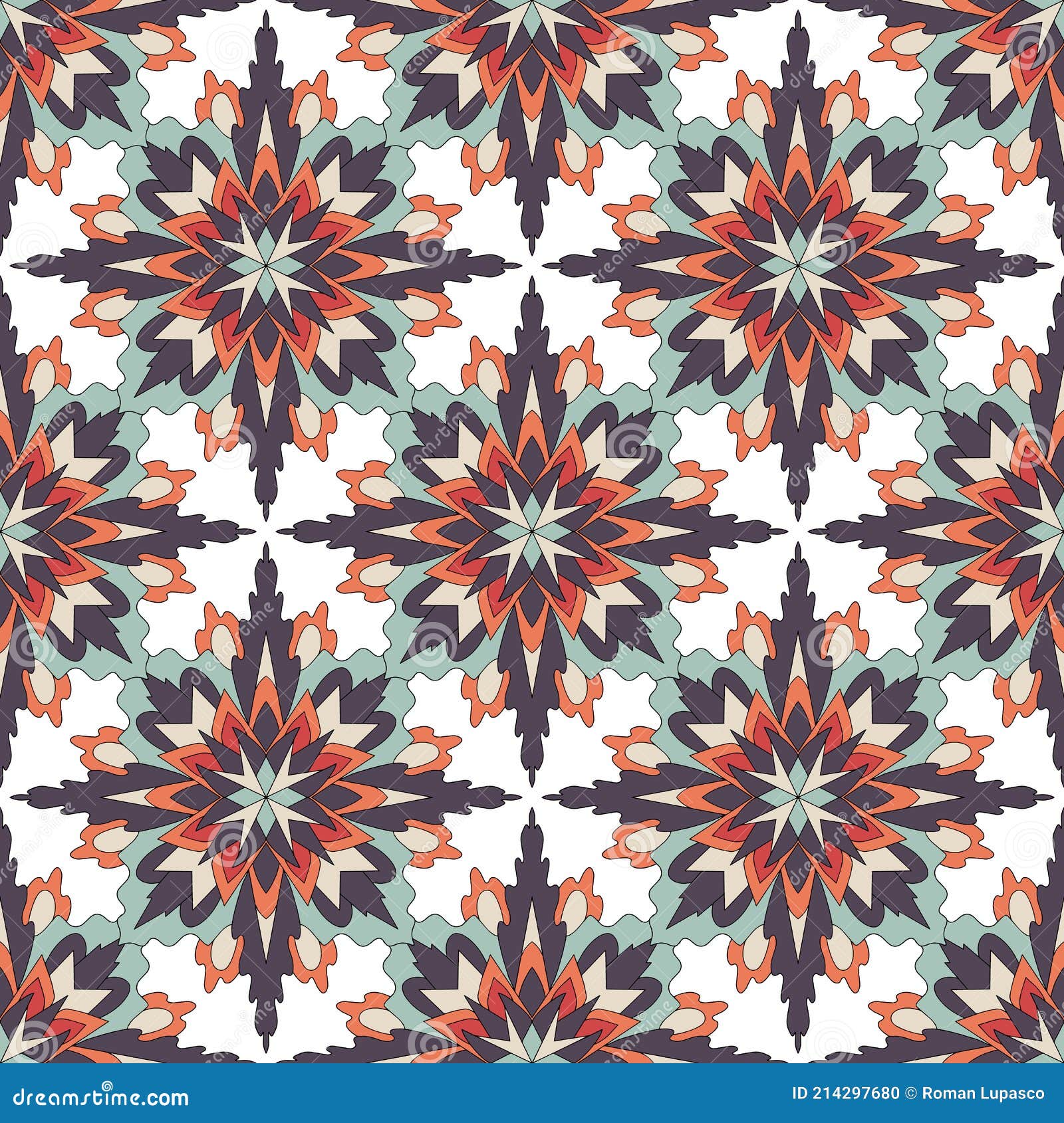 Abstract Geometric Pattern, Outline Hand Drawn Style Stock Vector ...