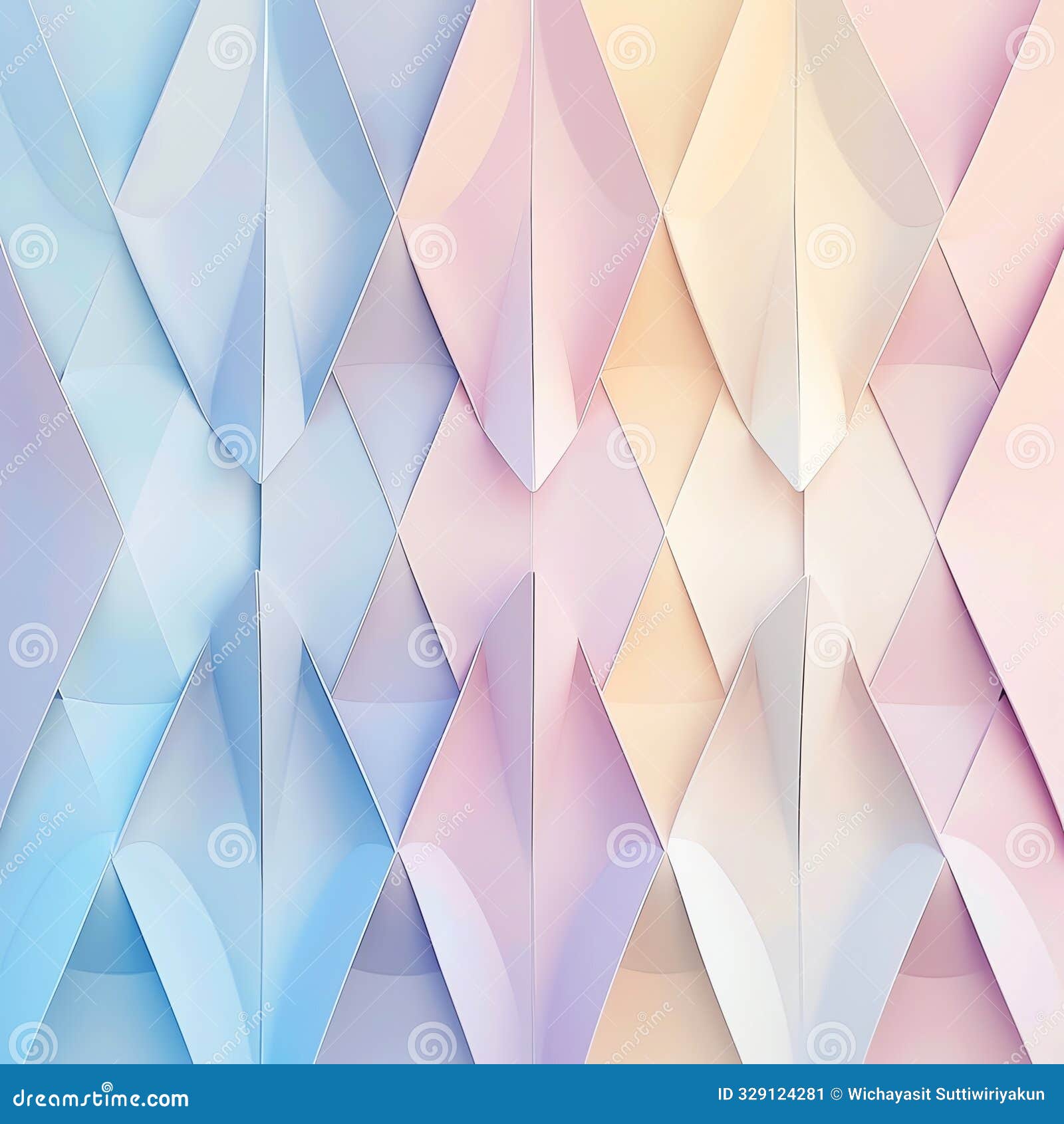 Abstract Geometric Pattern with Pastel Colors, Featuring Folded Shapes ...