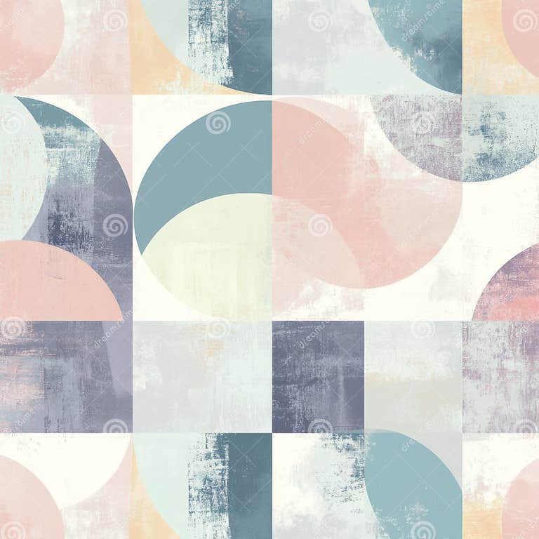 Abstract Geometric Pattern with Pastel Colors and Grunge Texture Stock ...