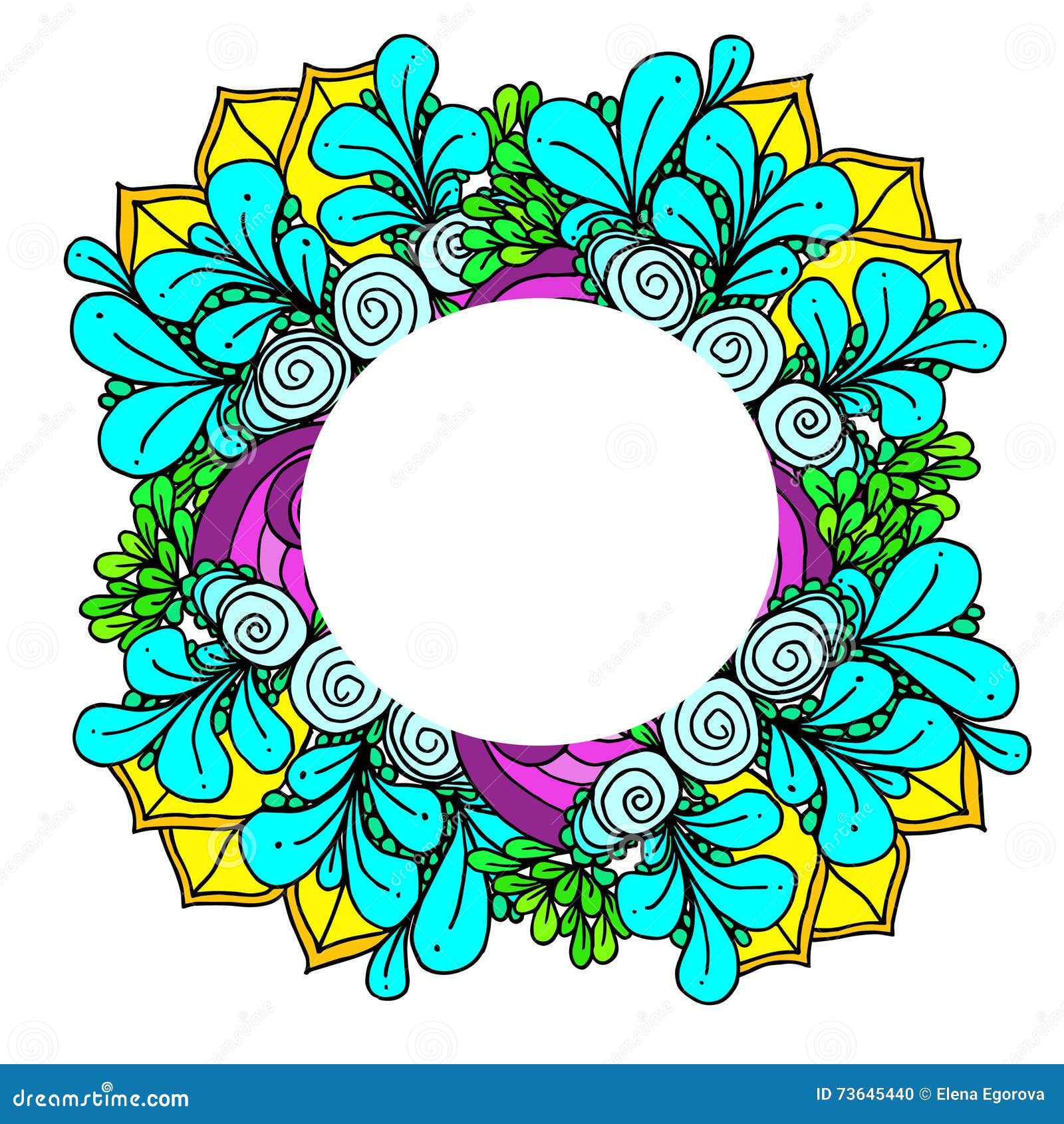 Abstract Geometric Pattern of Plant with Leaves Stock Illustration ...