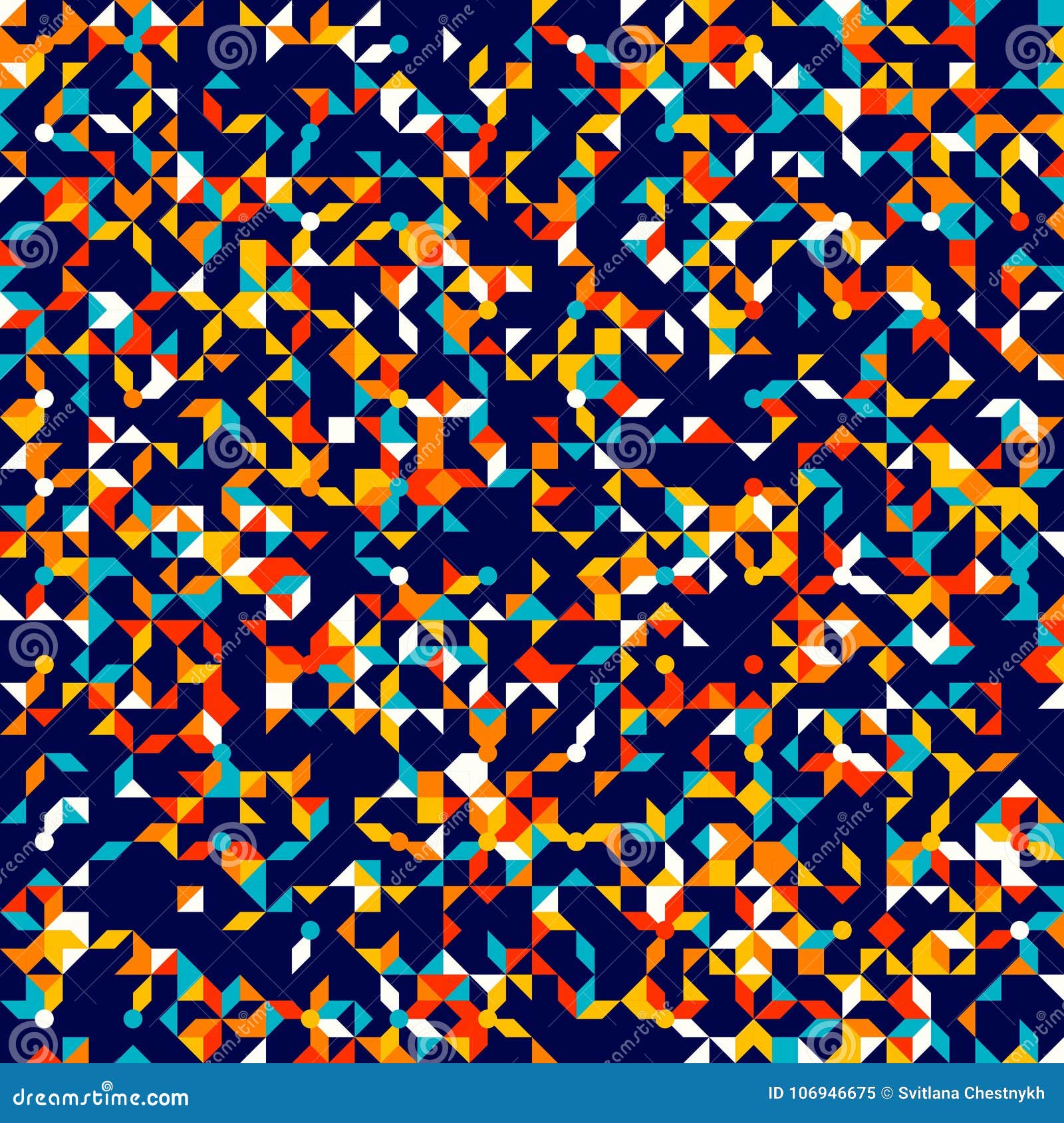 Abstract Geometric Pattern, Random Small Spots and Dots, Flickering ...