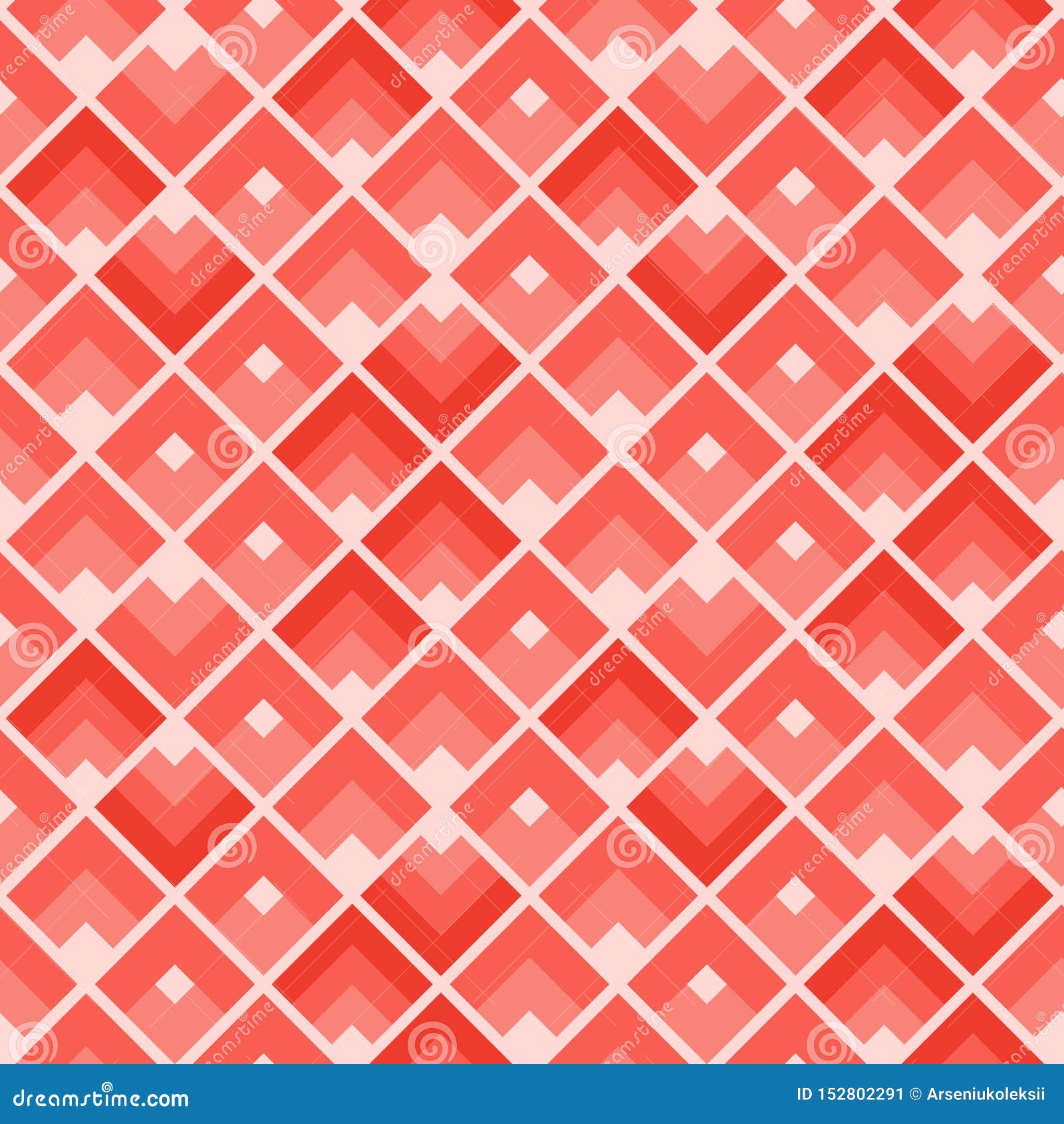 Rectangles Repeat. Coral Colored Squares Tile Stock Vector ...