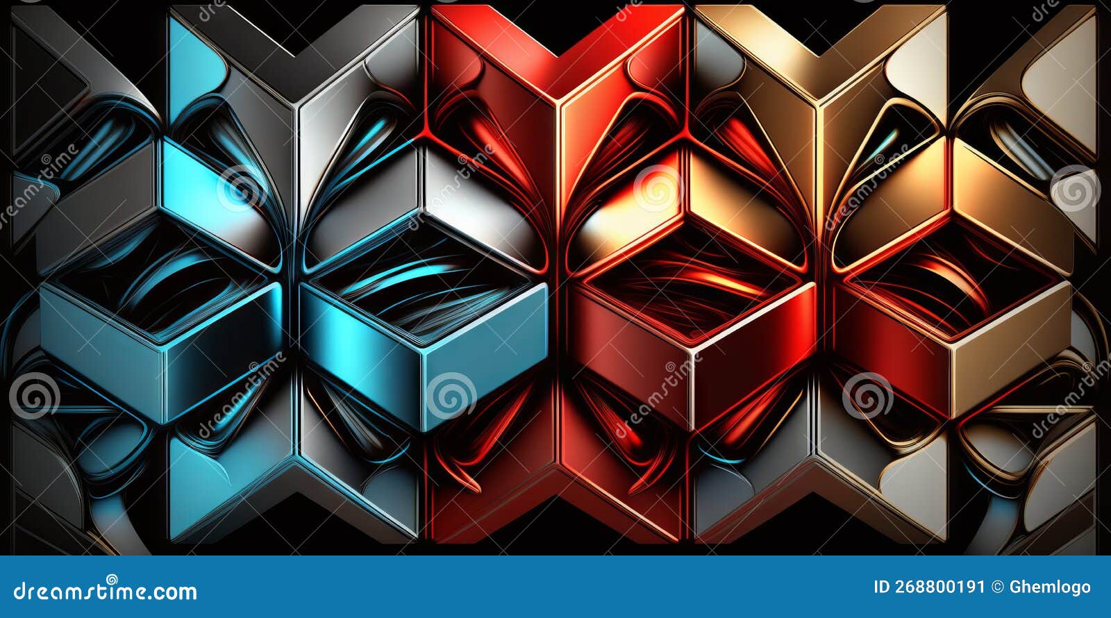 Abstract Geometric Pattern with a Red and Blue Gradient Stock ...