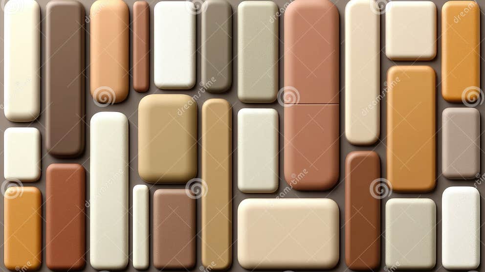 Abstract Geometric Pattern with Rounded Rectangular Shapes in Earth ...