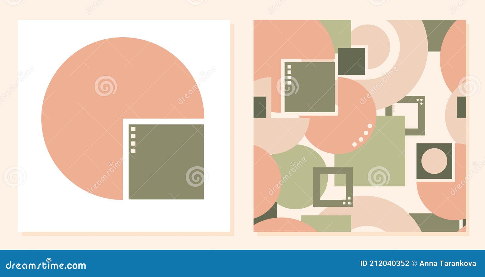 Abstract Geometric Pattern. Seamless Background in Calm Colors. Trendy ...