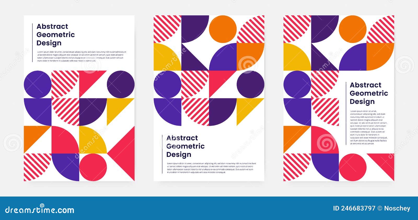 Abstract Geometric Pattern Texture for Book Cover Template Set. Vector ...