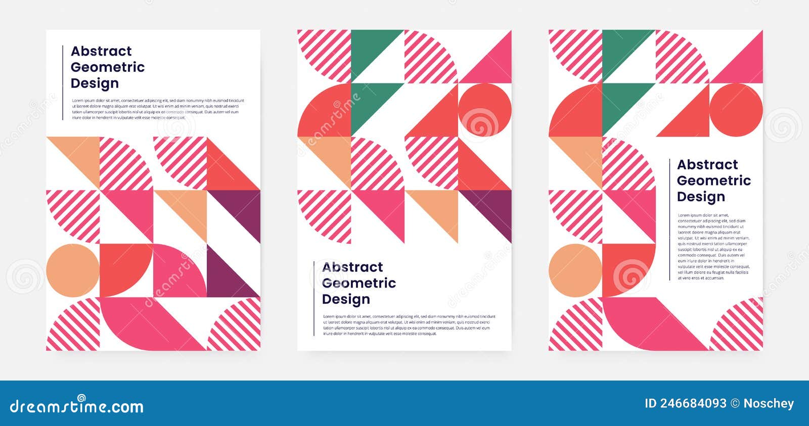 Abstract Geometric Pattern Texture for Book Cover Template Set. Vector ...