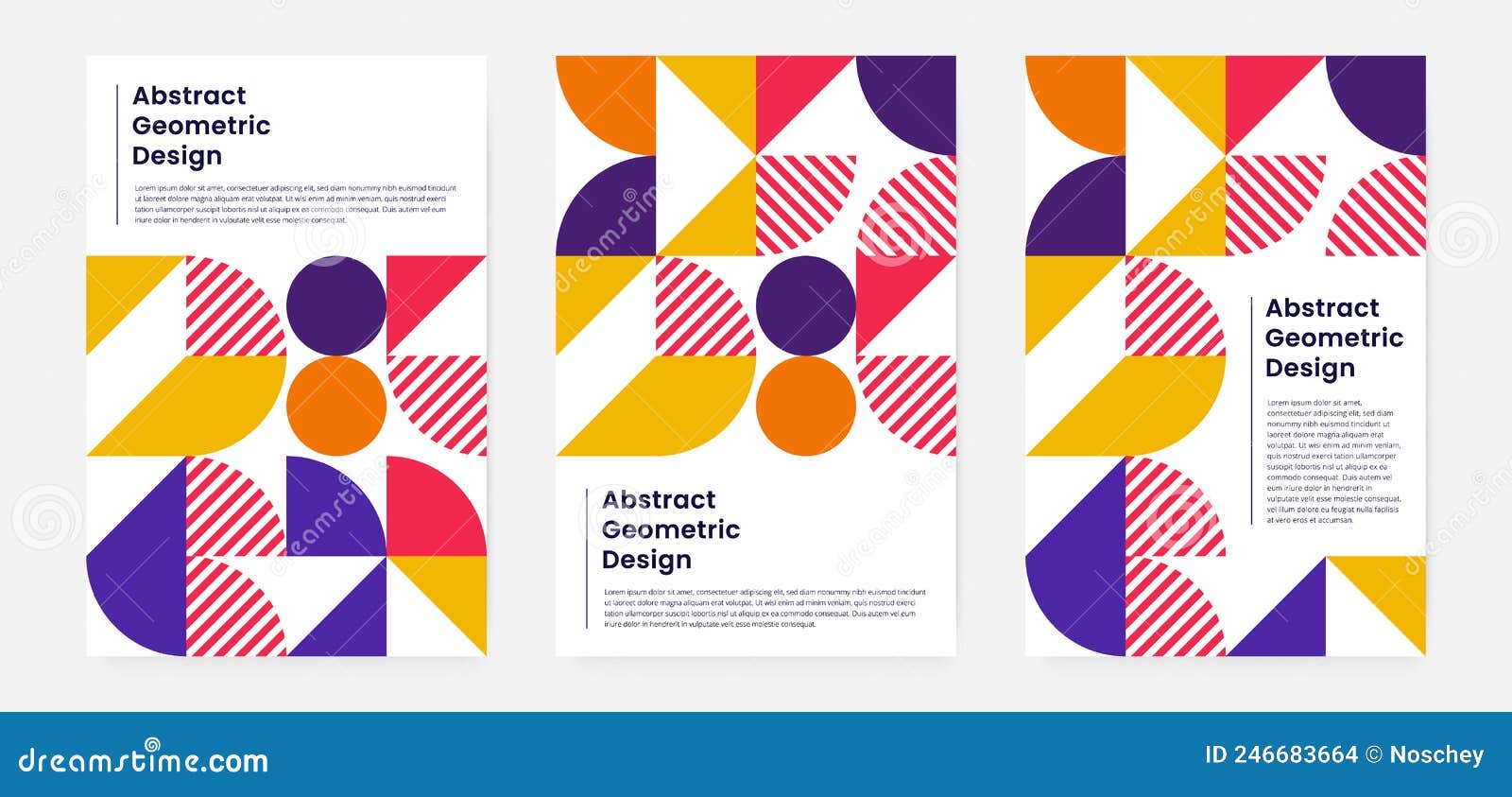 Abstract Geometric Pattern Texture for Book Cover Template Set. Vector ...