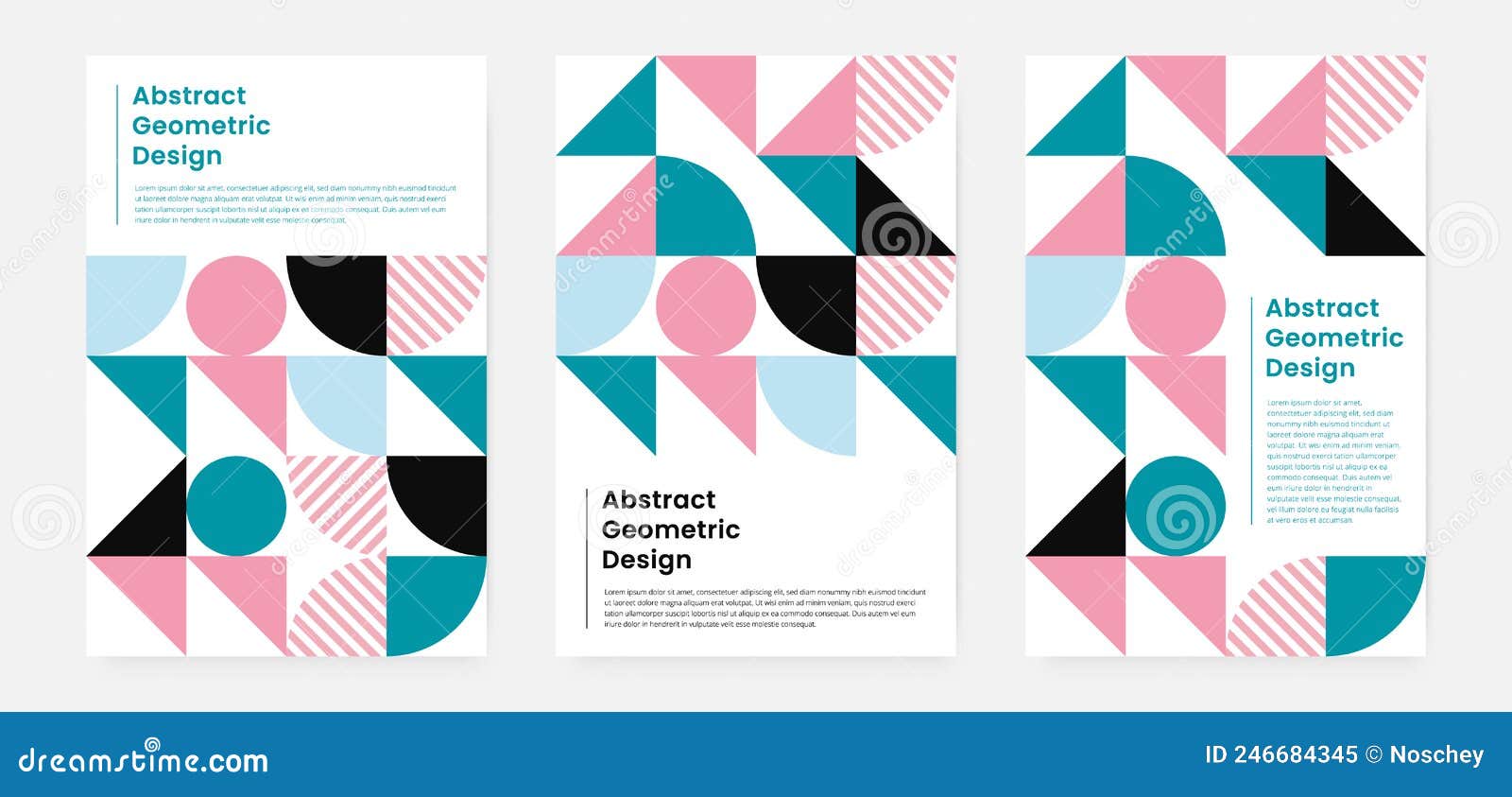 Abstract Geometric Pattern Texture for Book Cover Template Set. Vector ...