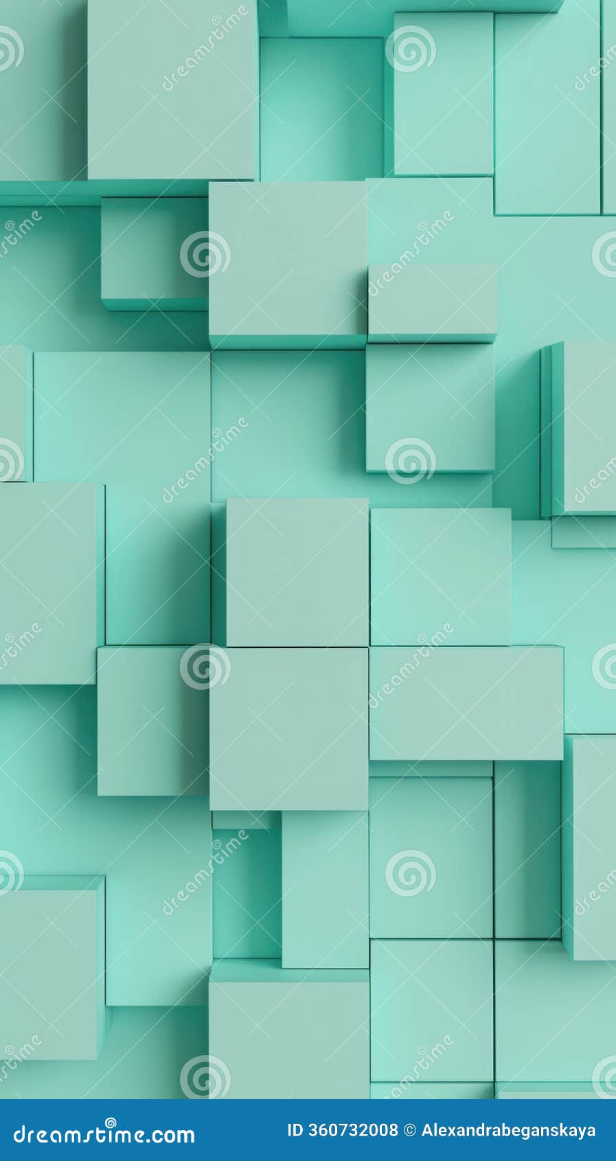 Turquoise Cubes, With Patterns On The Edges, Form Two Rows Located At ...