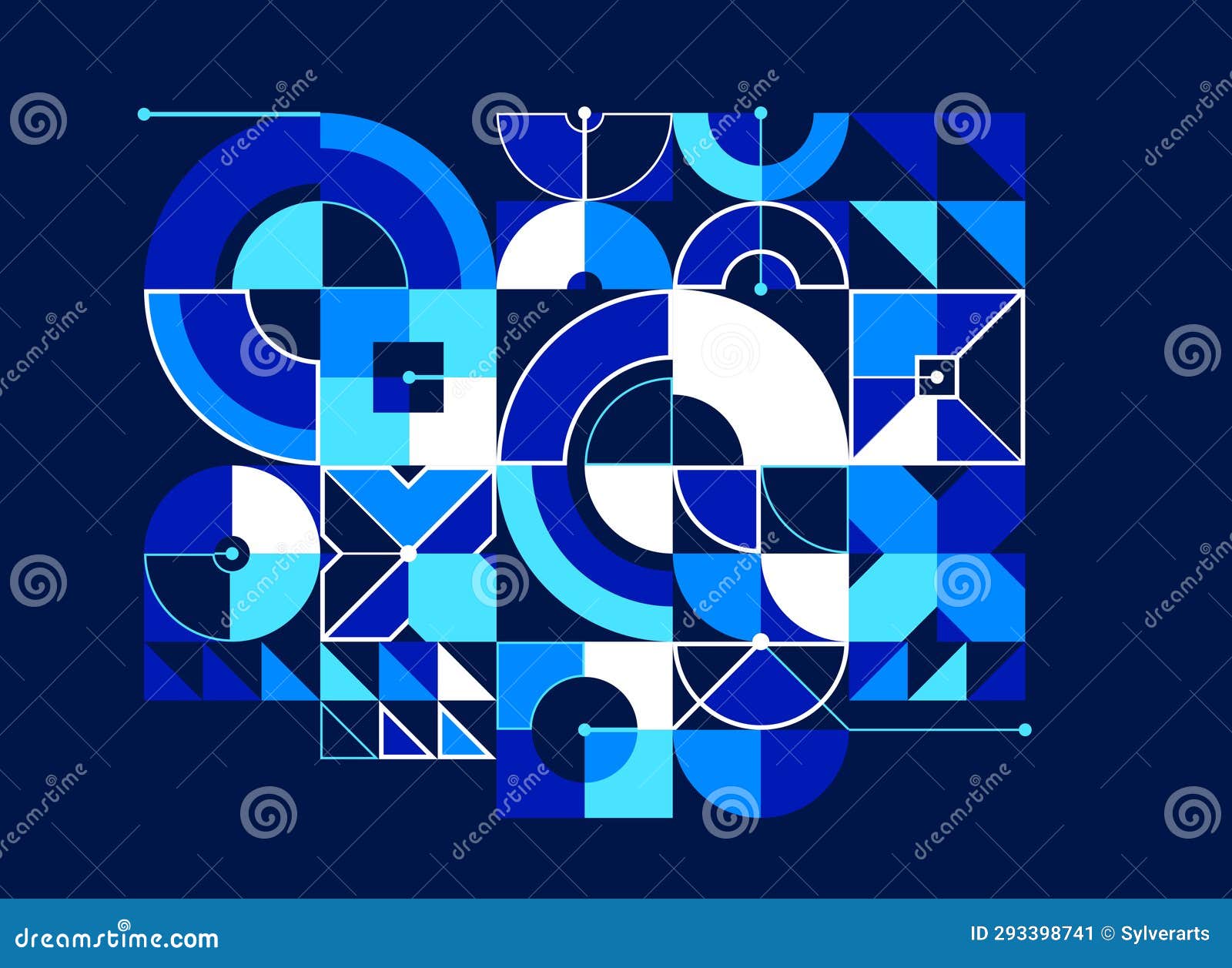 Abstract Geometric Pattern Vector Background Over Dark, Network and ...