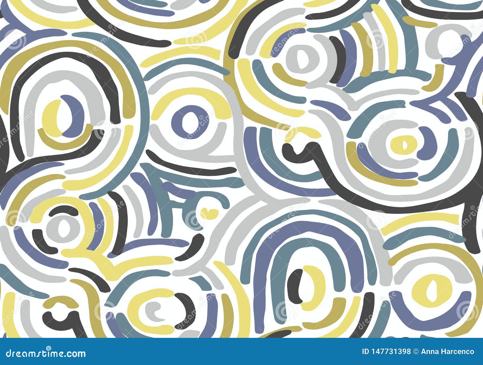 Abstract Geometric Pattern with Wavy Lines. Doodle Backgrounded ...