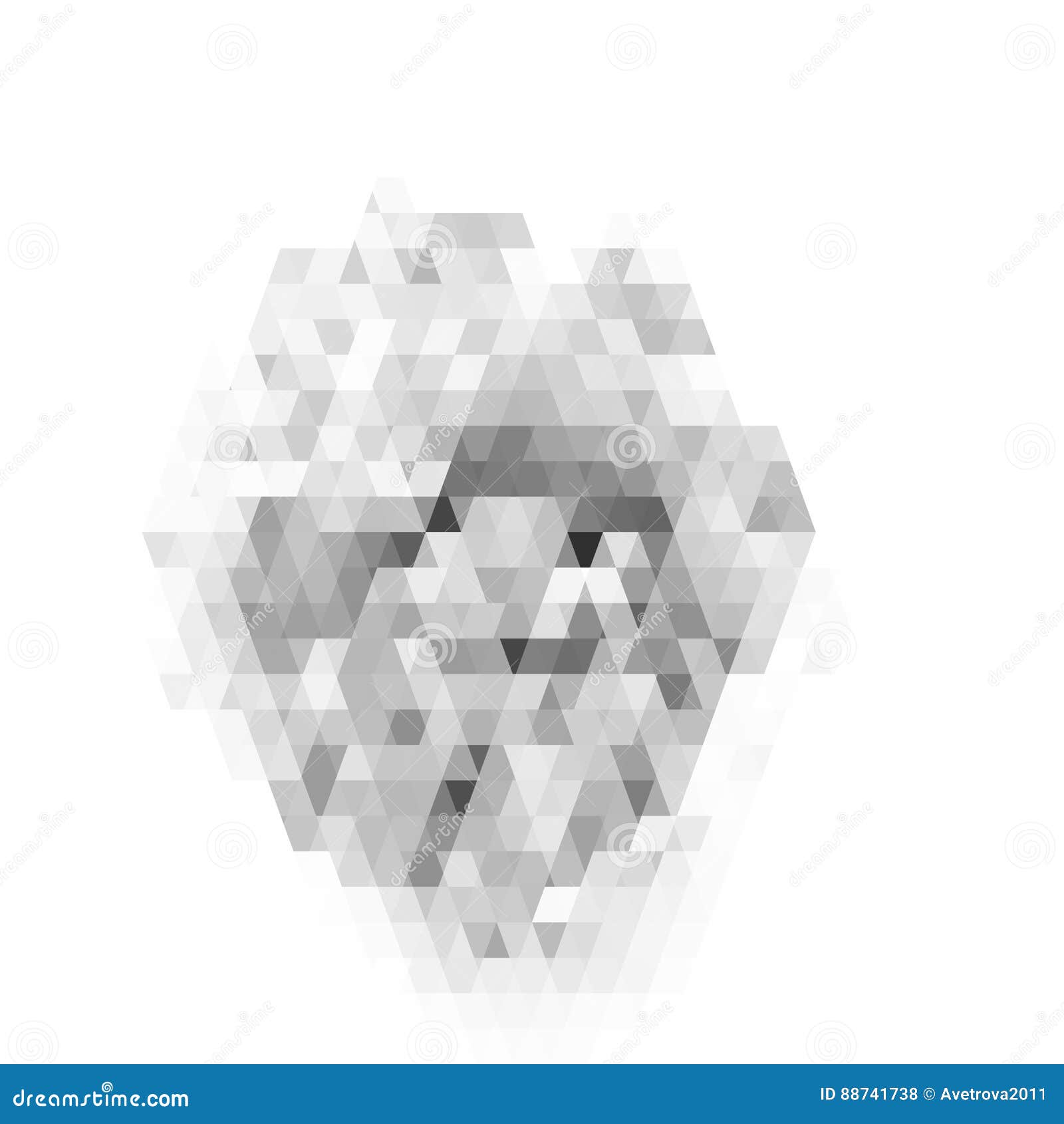Abstract Geometric Pattern on White Background. Gray Stained-glass ...