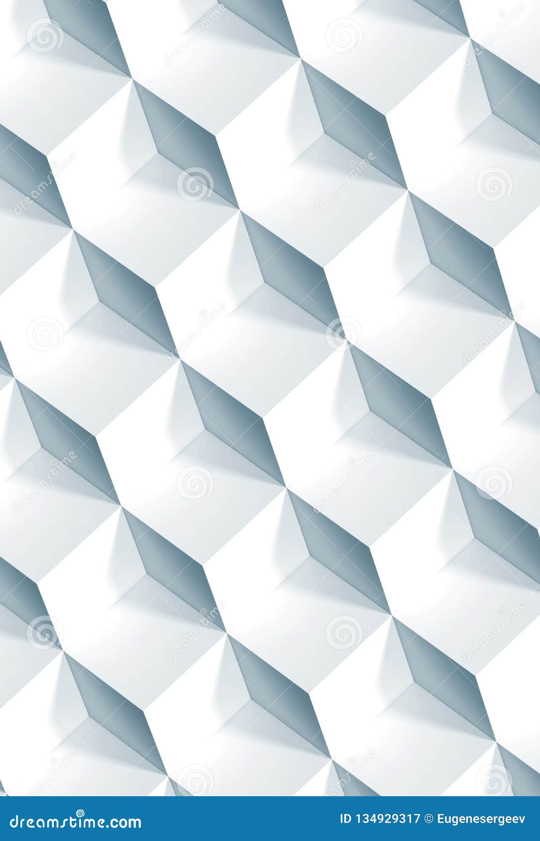 Abstract Geometric Pattern, White Cubes 3 D Stock Illustration ...