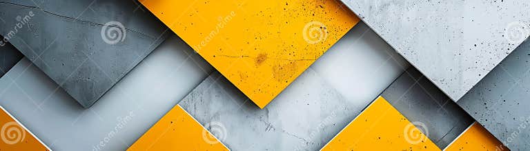 Abstract Geometric Pattern with Yellow and Gray Tiles Stock ...